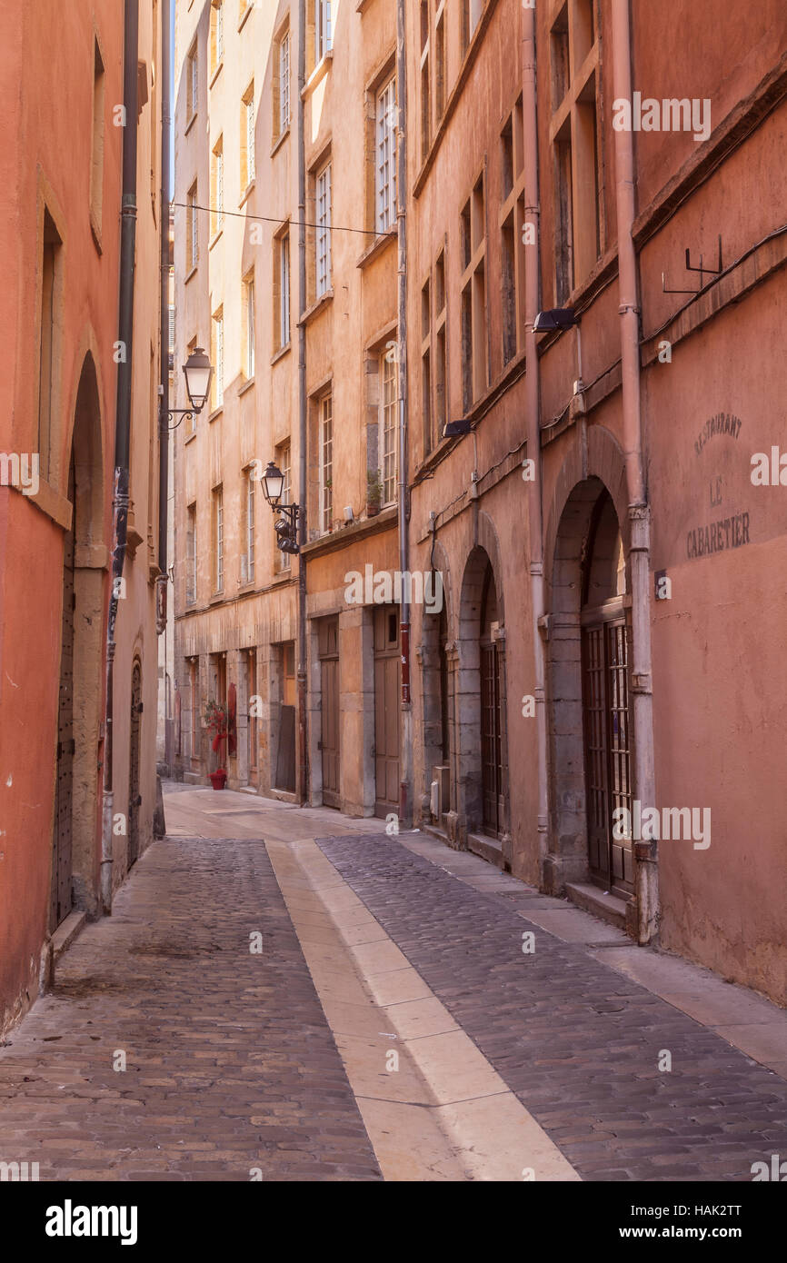 The narrow streets of Vieux Lyon Stock Photo - Alamy