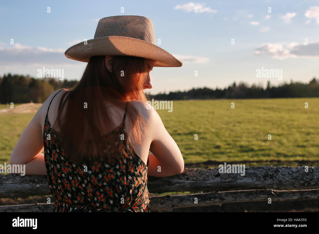 cowgirl hat nature Stock Photo - Alamy