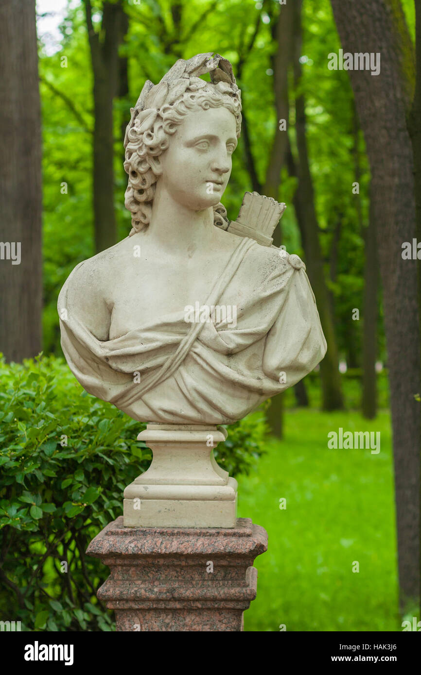 Sculptural bust of the Allegory of the sun in the form of Apollo with a ...