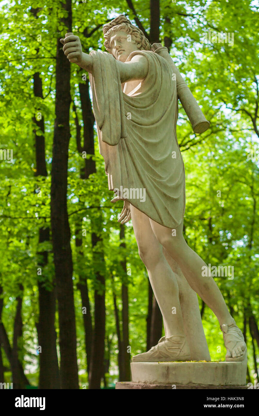 Sculpture of the God Apollo in the Summer Garden, St. Petersburg Stock ...