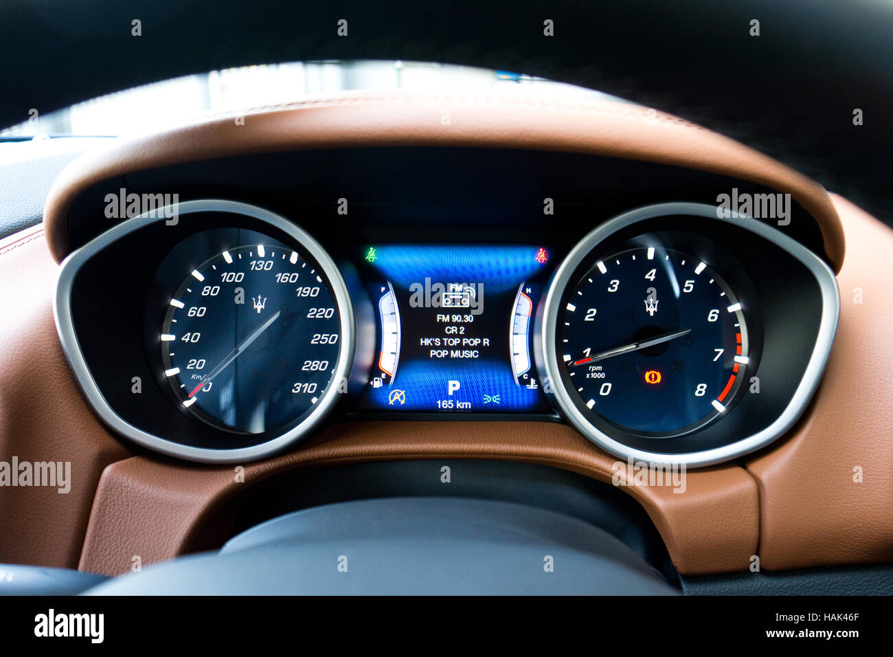 Hong Kong, China Oct 5, 2016 : Maserati Ghibli S Dashboard on Oct 5 ...