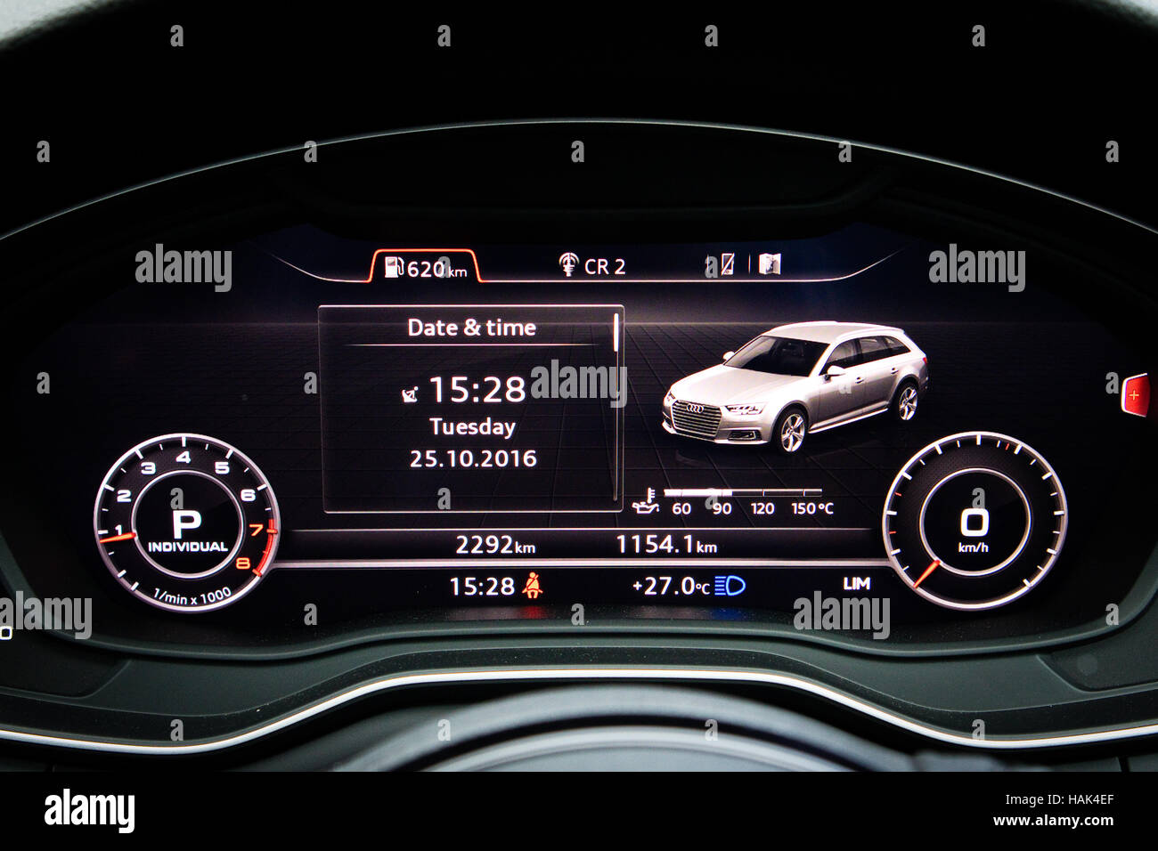 Hong Kong, China Oct 26, 2016 : Audi A4 Avant 45 TFSI quattro Dashboard ...