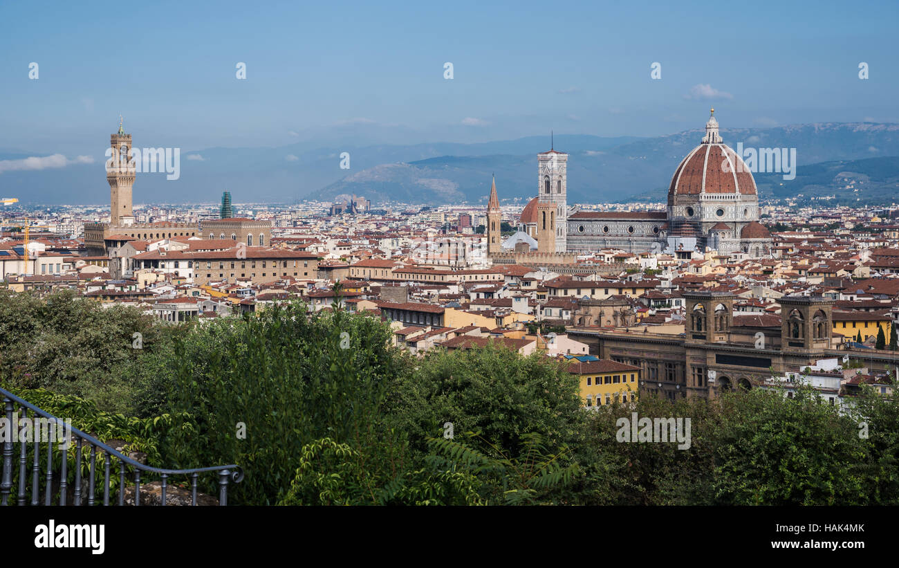 Beautiful colorful panorama of Florence, capital of Tuscany region ...