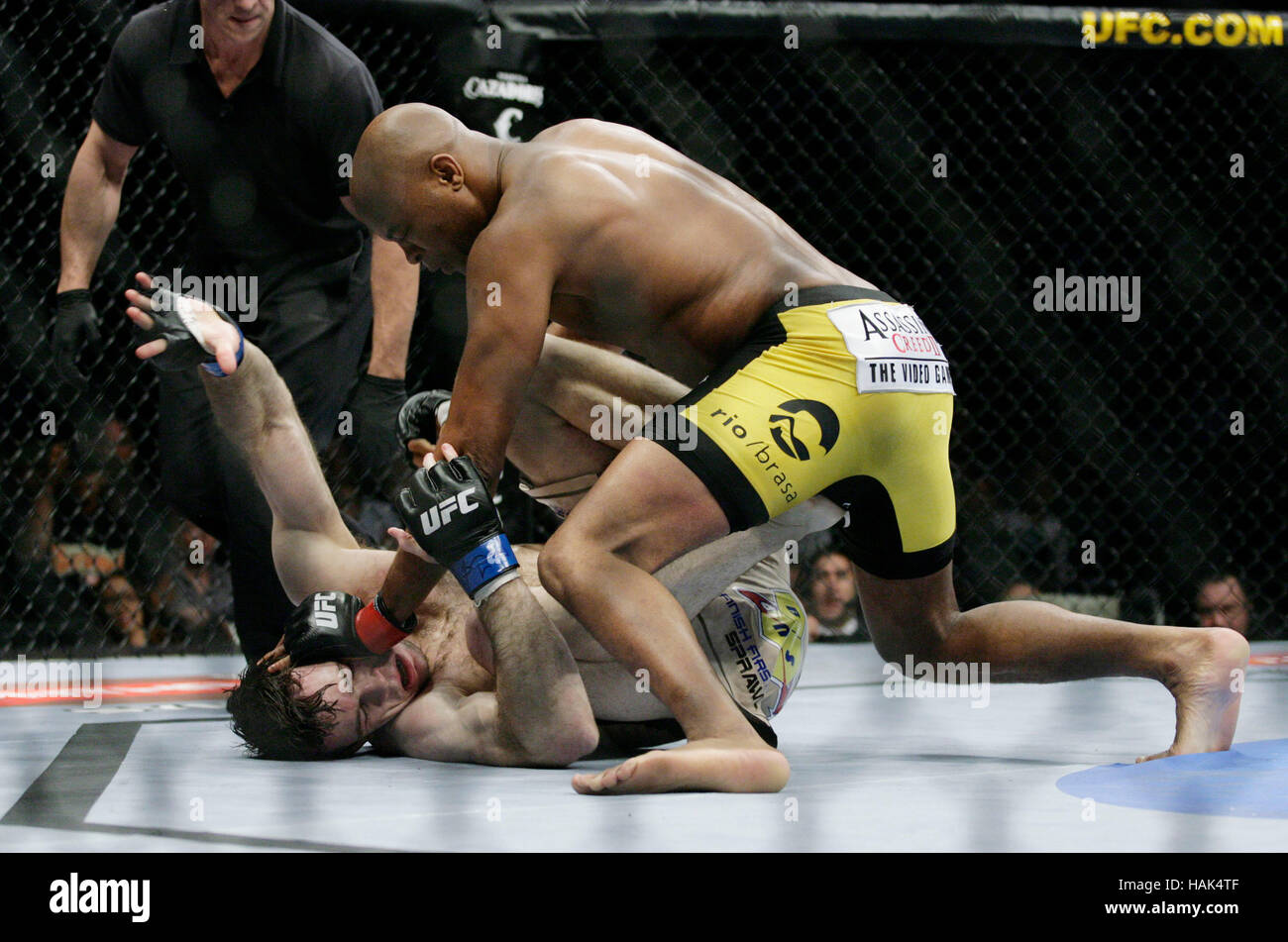 Anderson Silva, right, fights Forrest Griffin during UFC 101 at the ...
