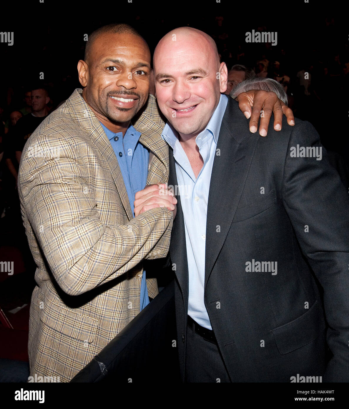 UFC president Dana White, right, with boxer Roy Jones, Jr. during UFC ...