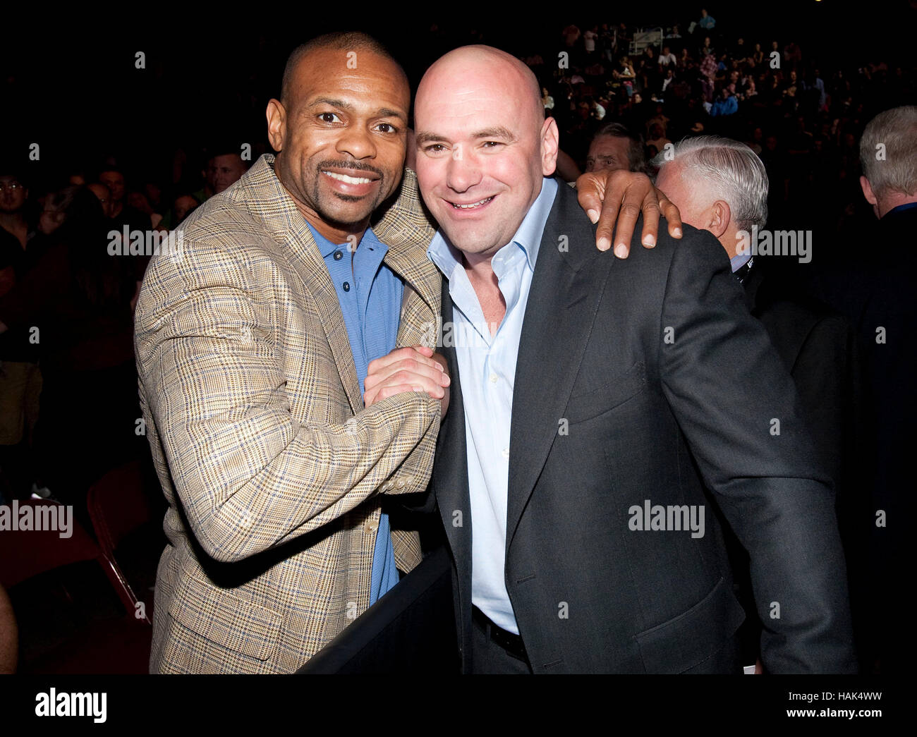 UFC president Dana White, right, with boxer Roy Jones, Jr. during UFC ...