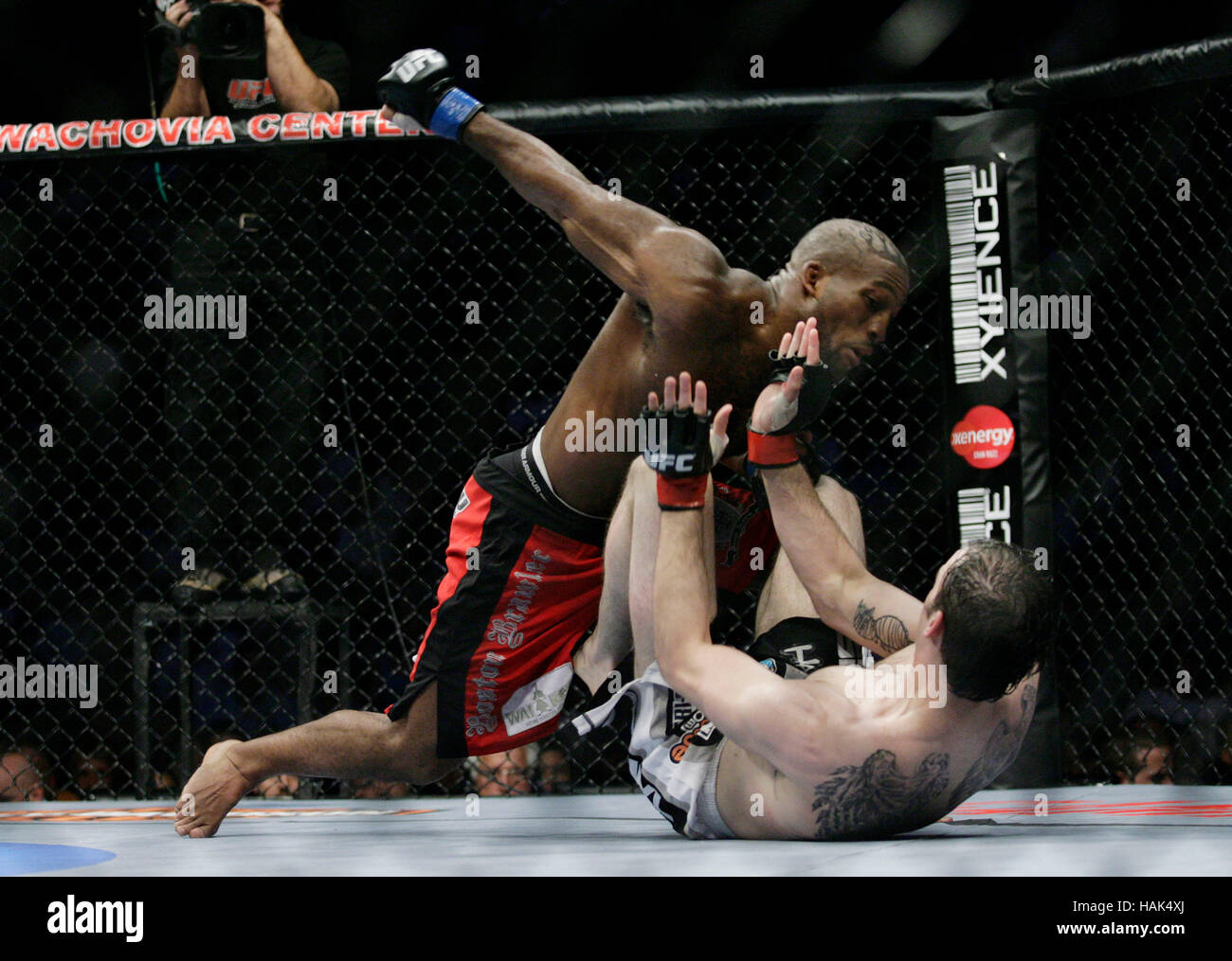 John Howard, top, fights Tamdan McCrory during UFC 101 at the Wachovia ...