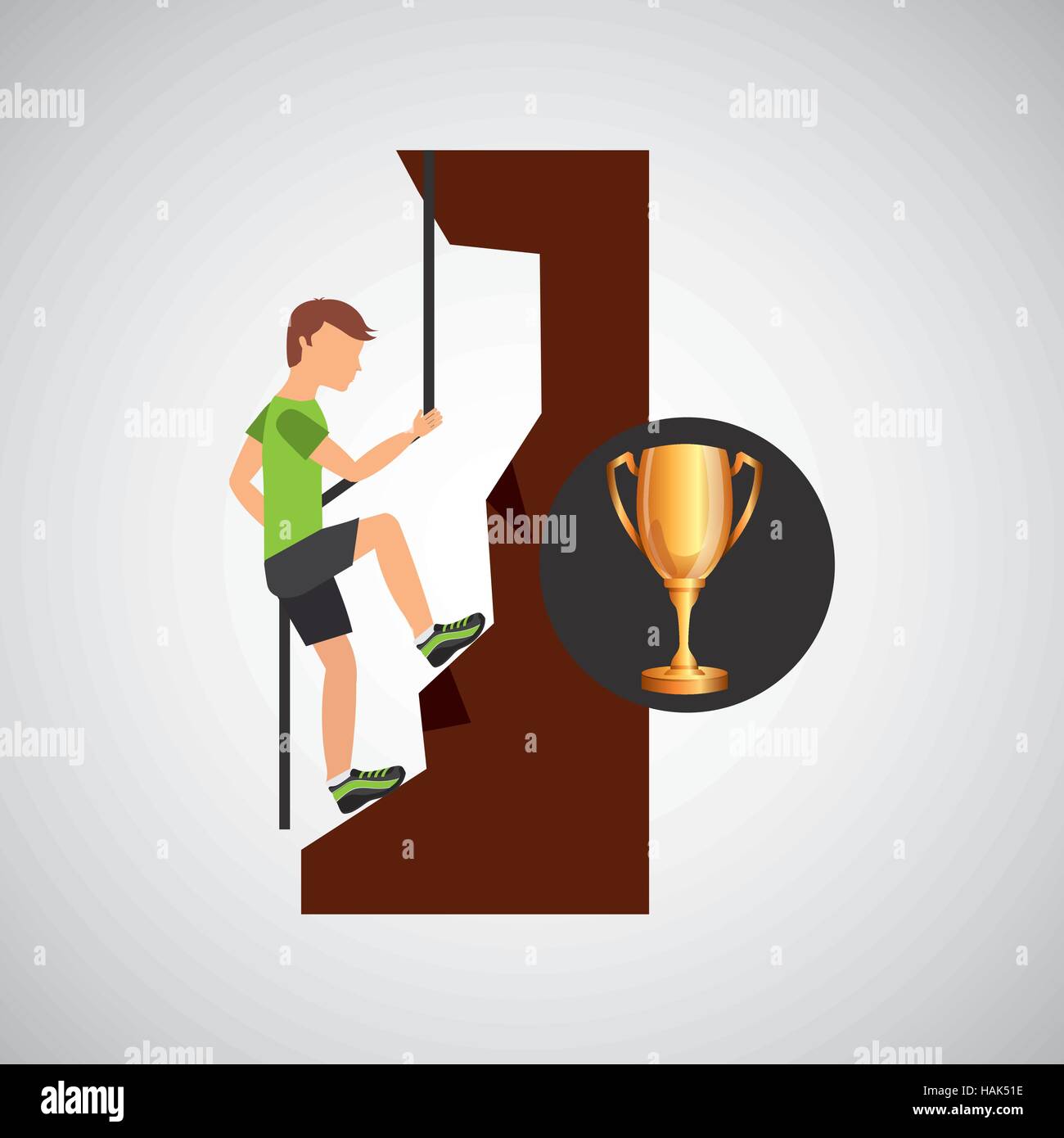 male climbing rock trophy sport design vector illustration eps 10 Stock ...