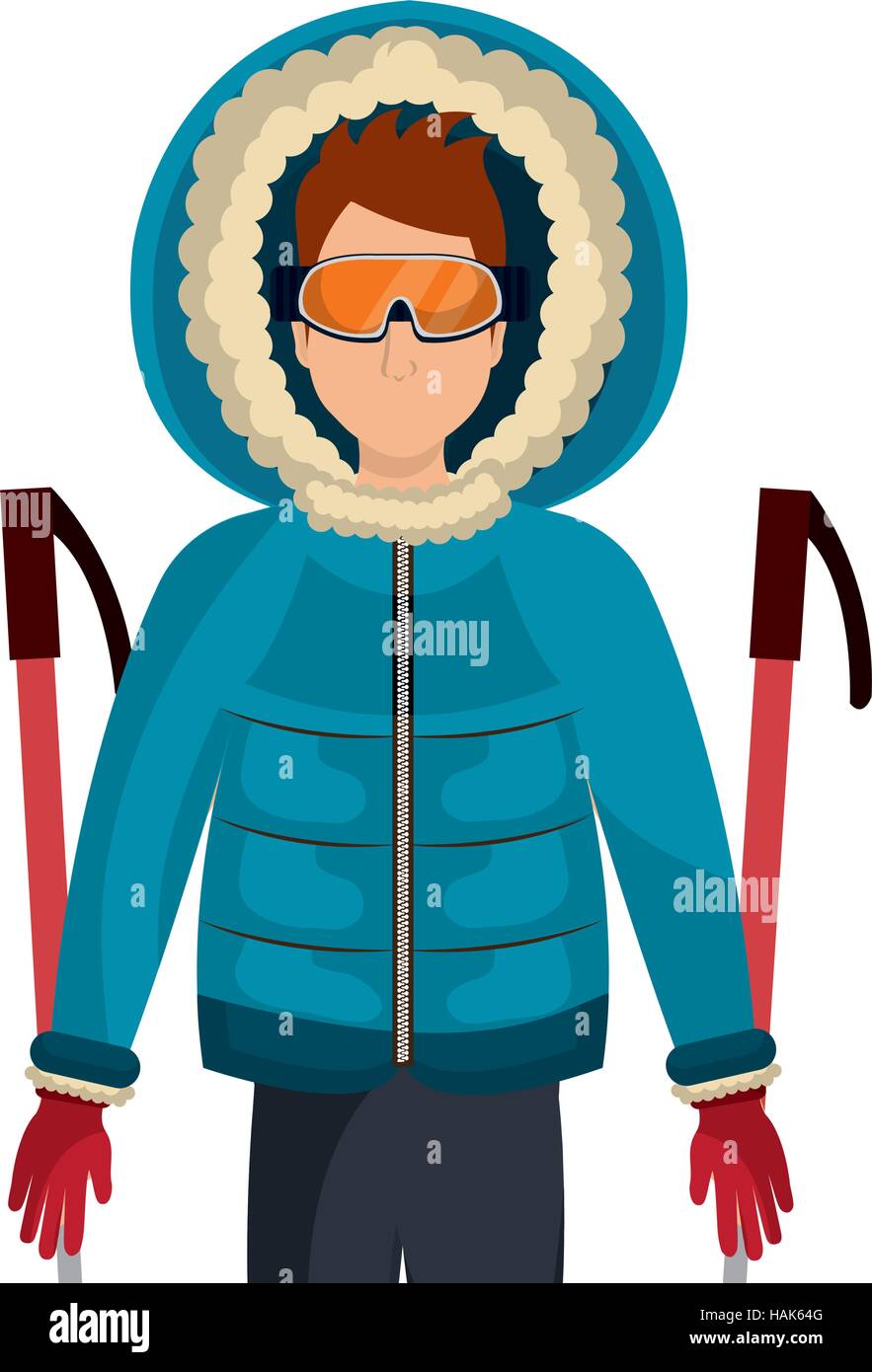 skier avatar with equipment vector illustration design Stock Vector ...