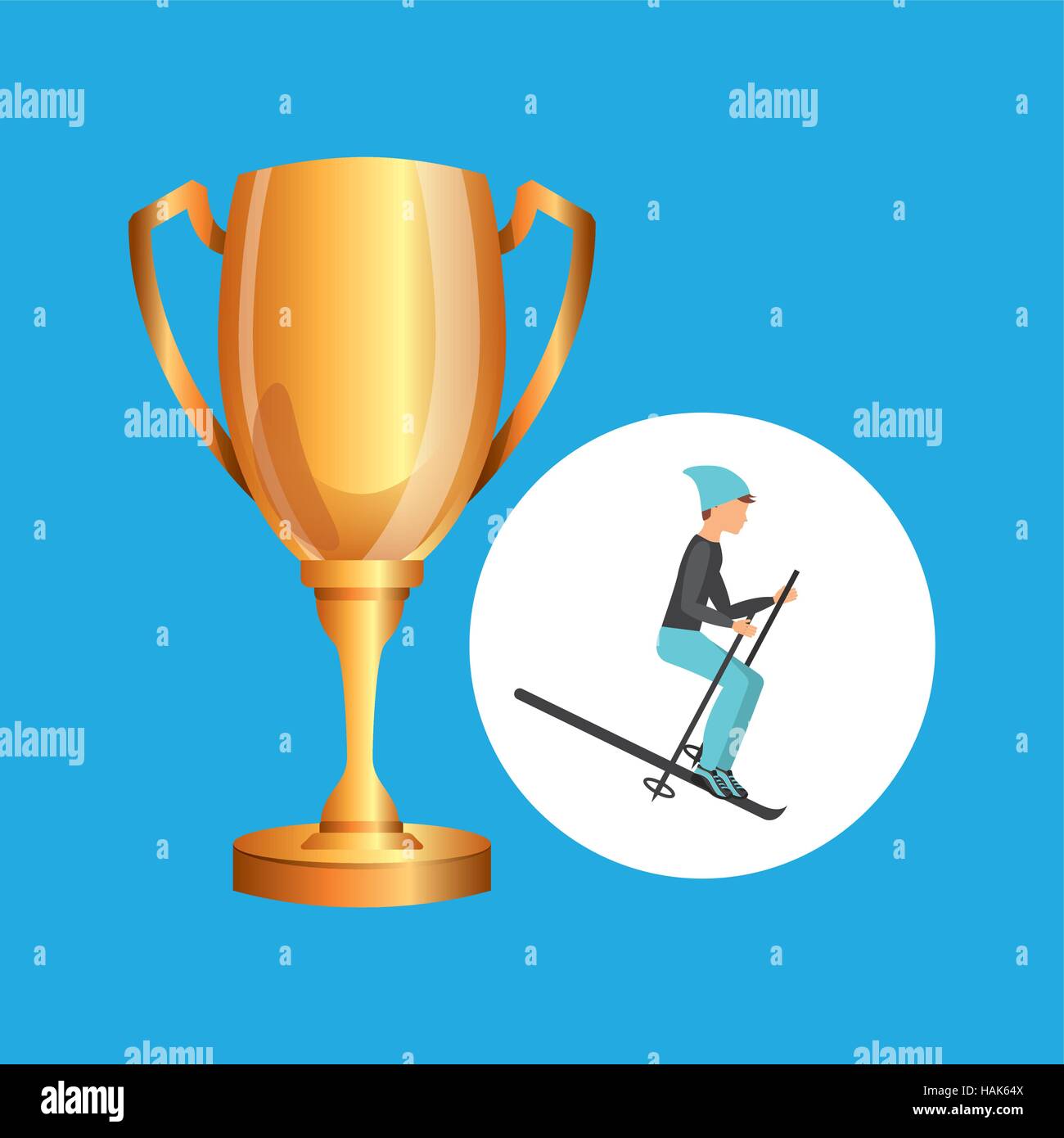 ski male trophy sport design vector illustration eps 10 Stock Vector ...