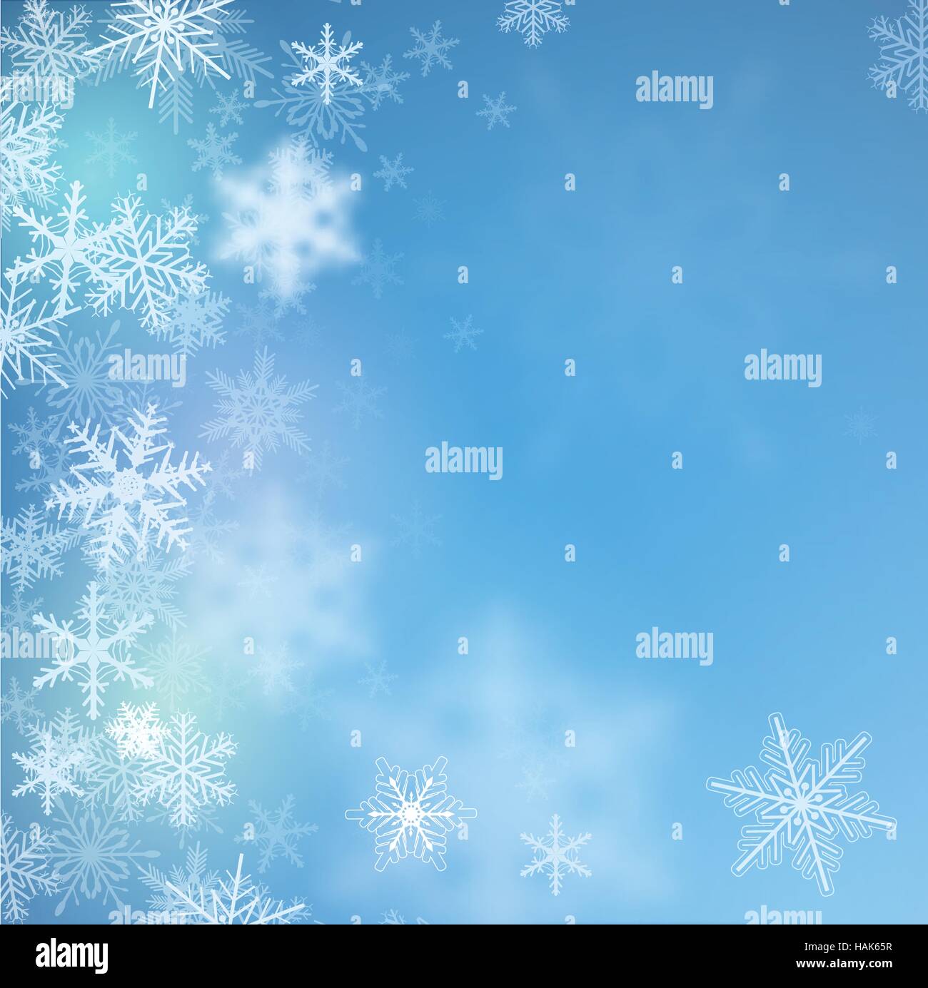 Winter frozen background with snowflakes, vector Stock Vector Image ...