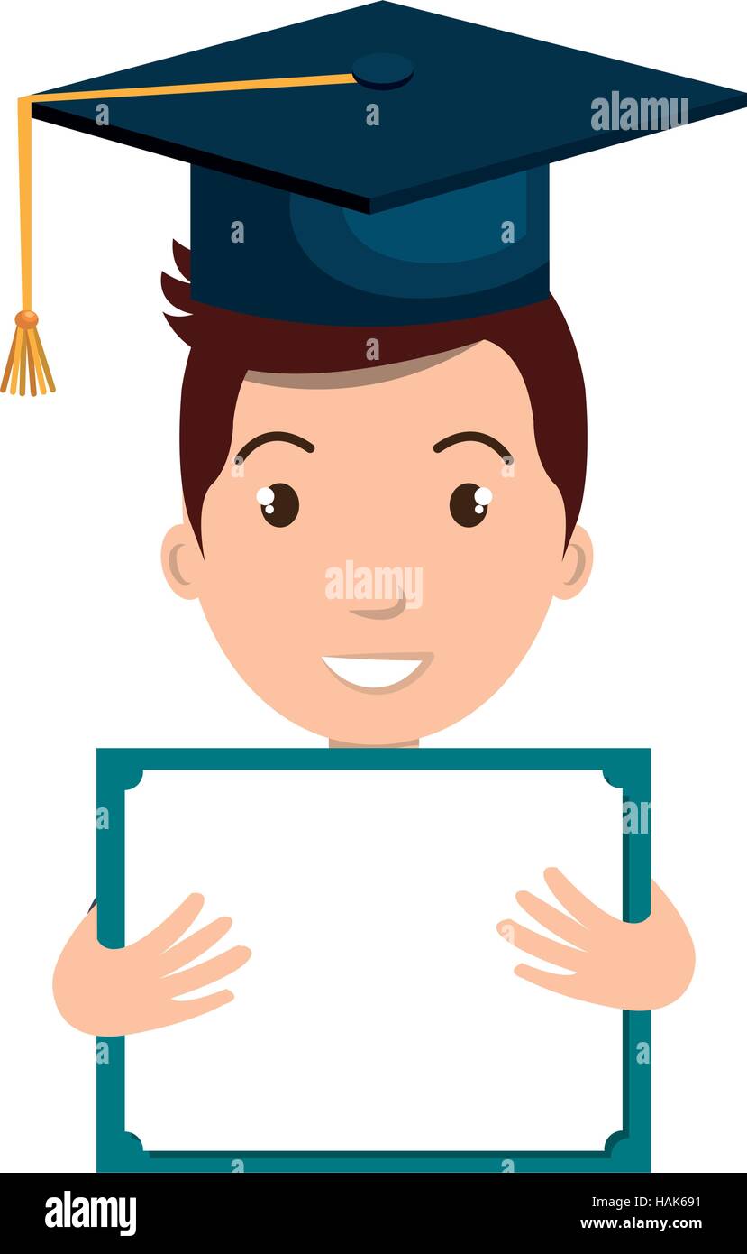 student graduate avatar with diploma icon vector illustration design ...
