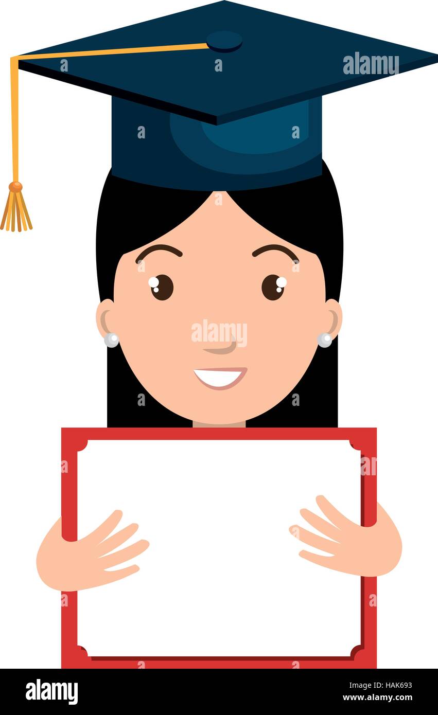 student graduate avatar with diploma icon vector illustration design ...