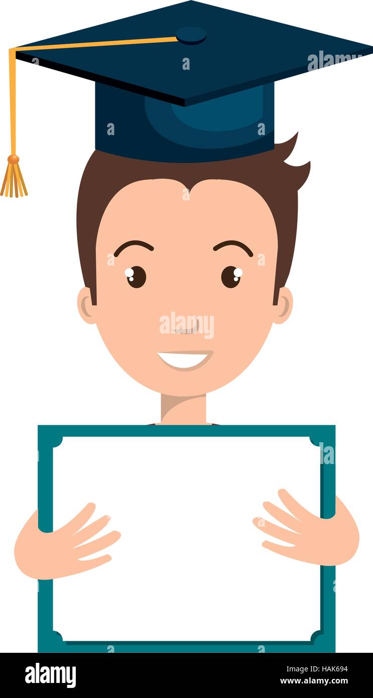 student graduate avatar with diploma icon vector illustration design ...