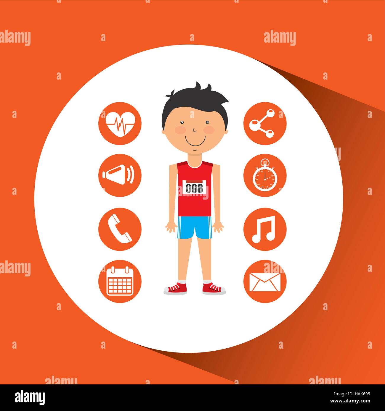 sportsman athlete young apps icons vector illustration eps 10 Stock ...