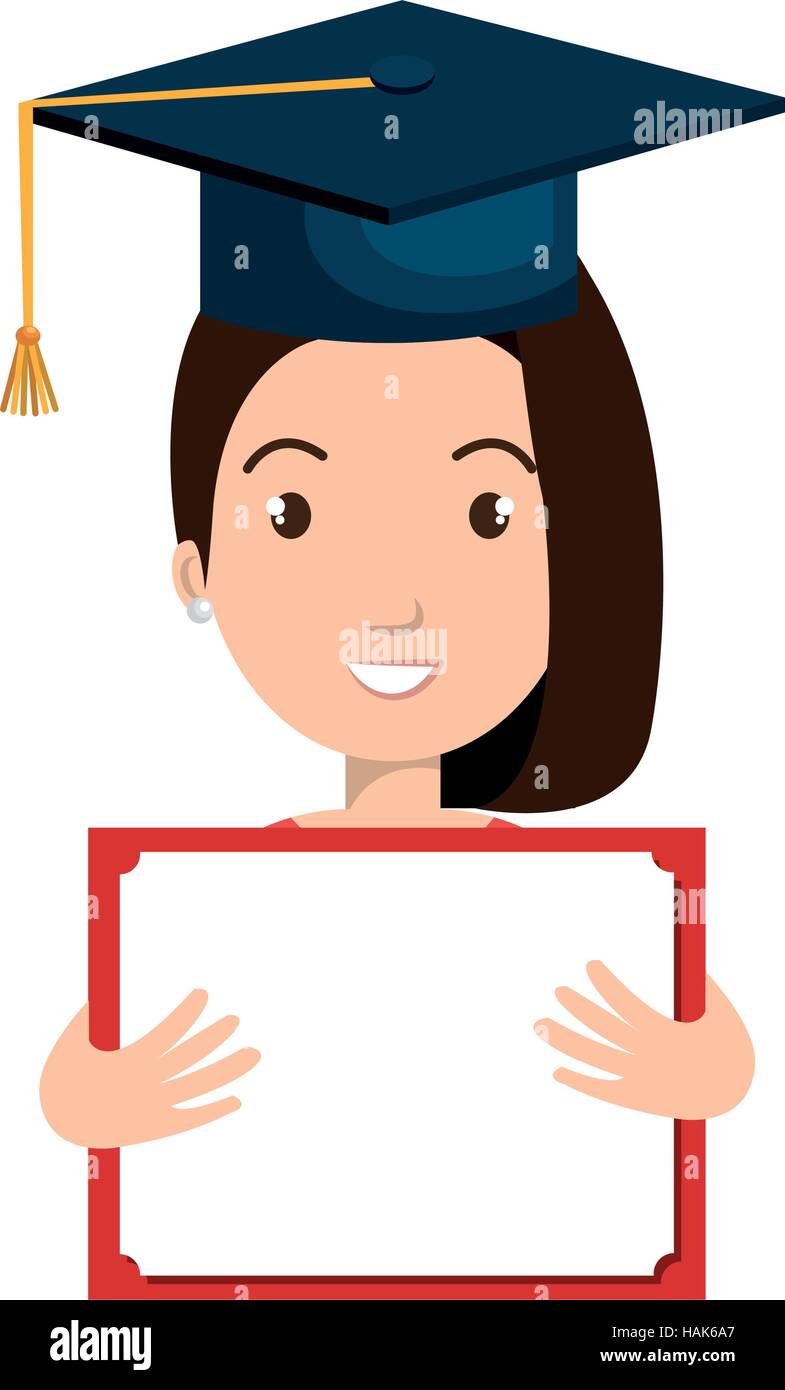 student graduate avatar with diploma icon vector illustration design ...
