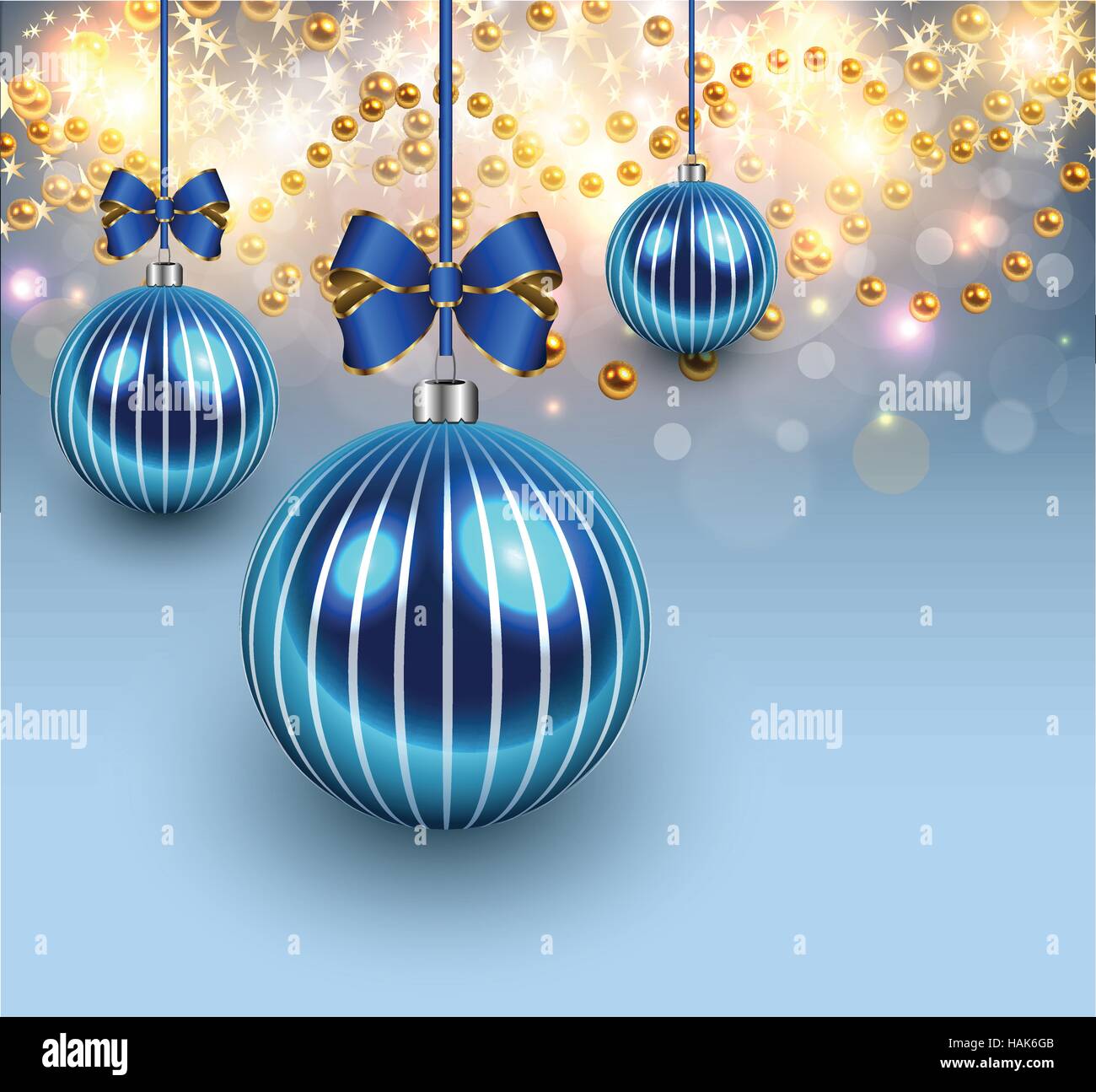 Christmas background with blue shiny glass balls Stock Vector Image ...