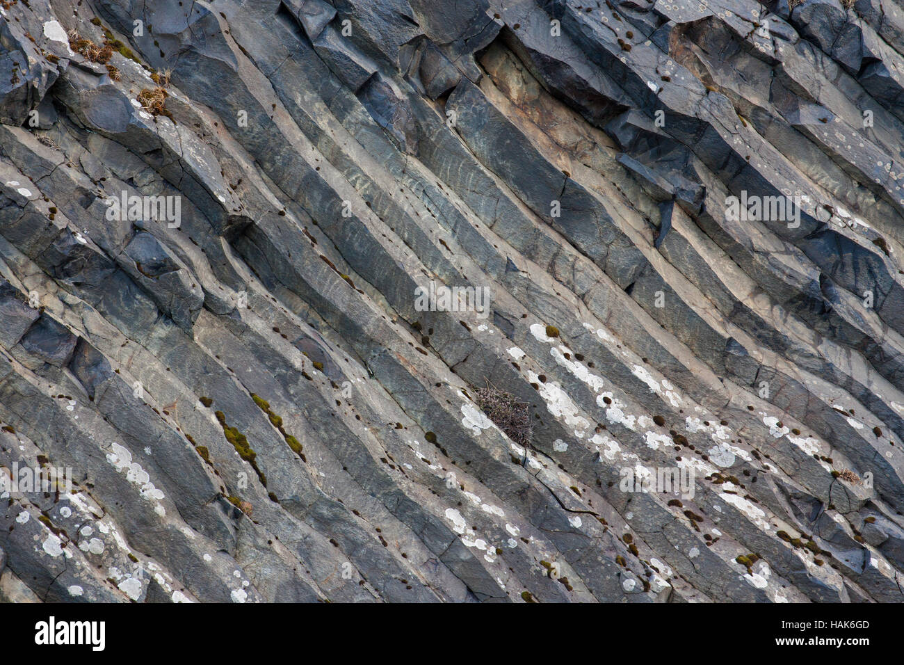 Hexagonal basalt columns, volcanic rock formations near the village Vík ... Hexagonal basalt columns, volcanic rock formations near the village Vík ...