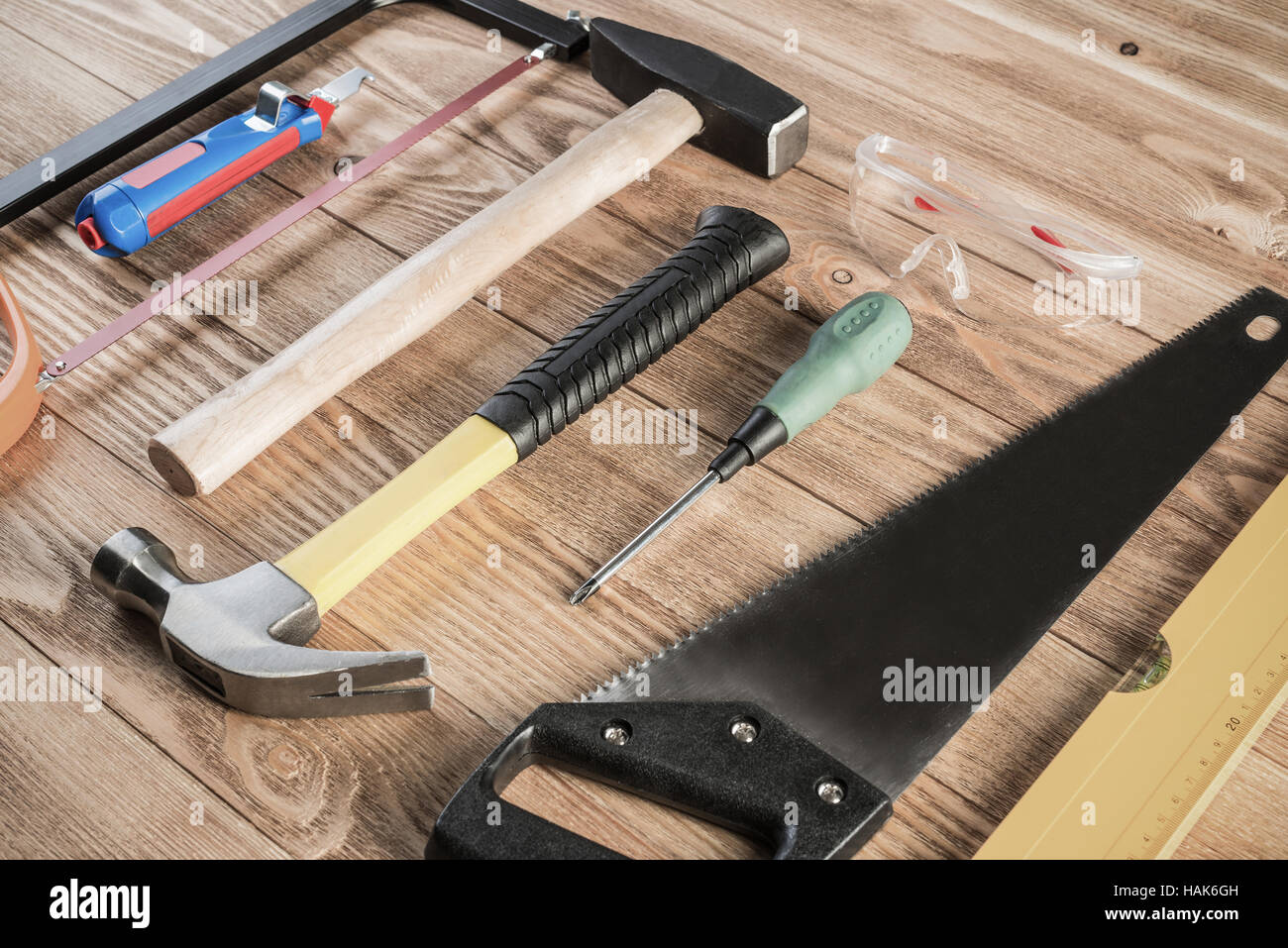 Instruments on wooden table Stock Photo - Alamy