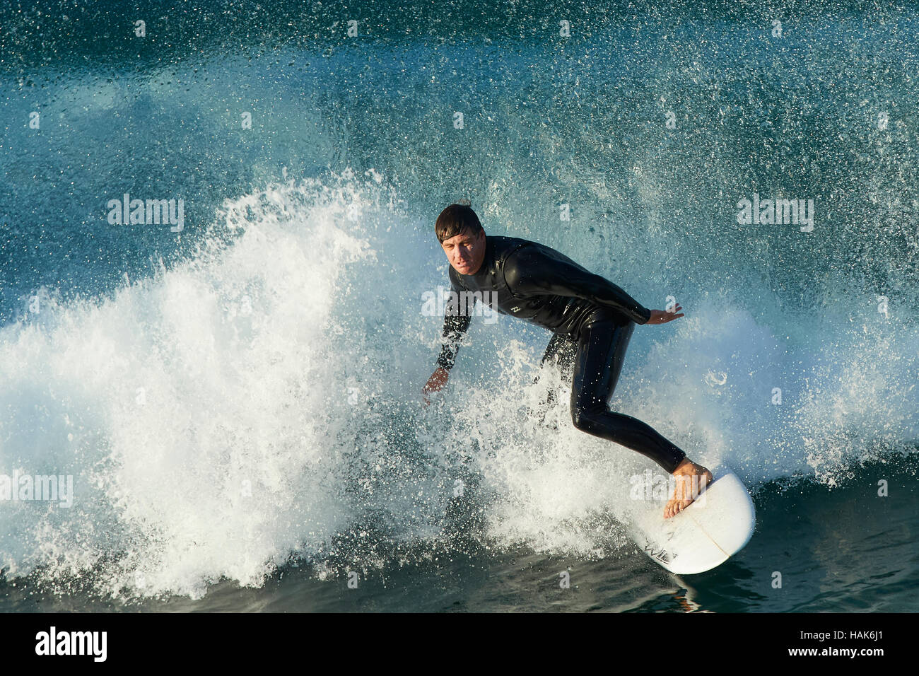 Surfing At Hermosa Beach, Los Angeles, California Stock Photo - Alamy