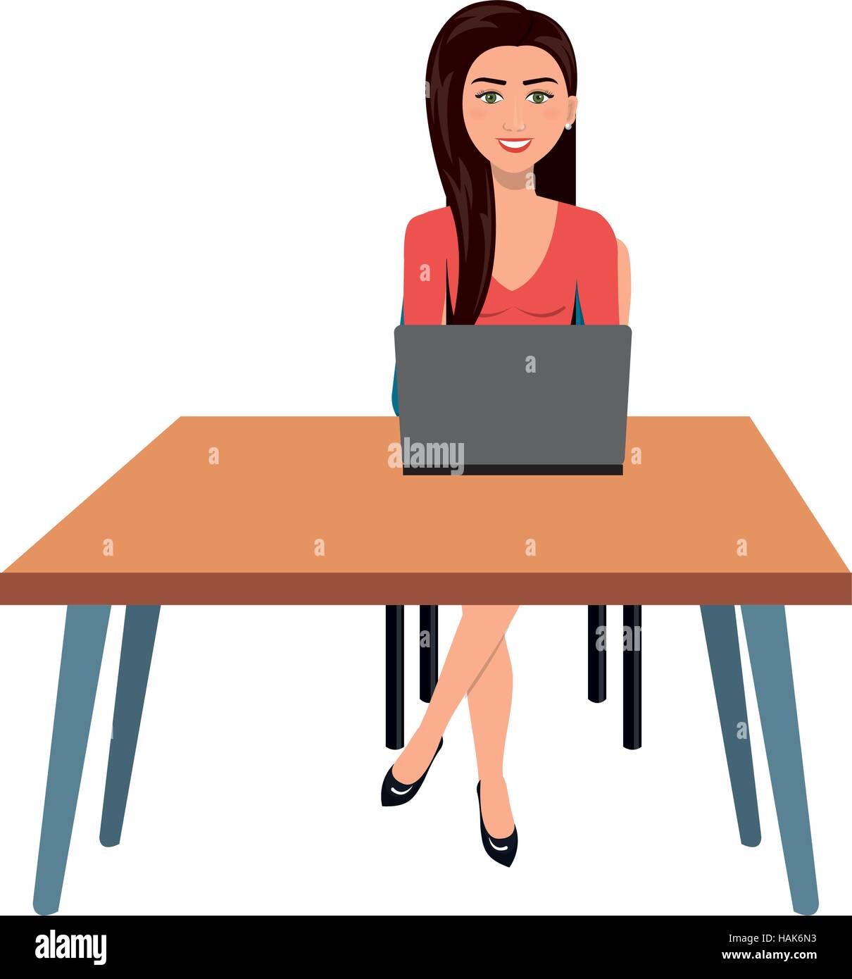 business person sitting in workplace vector illustration design Stock ...