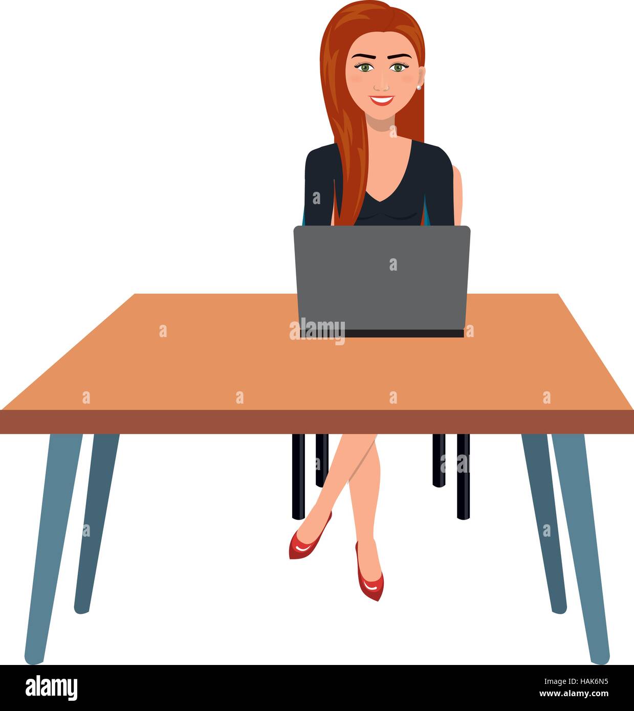 business person sitting in workplace vector illustration design Stock ...