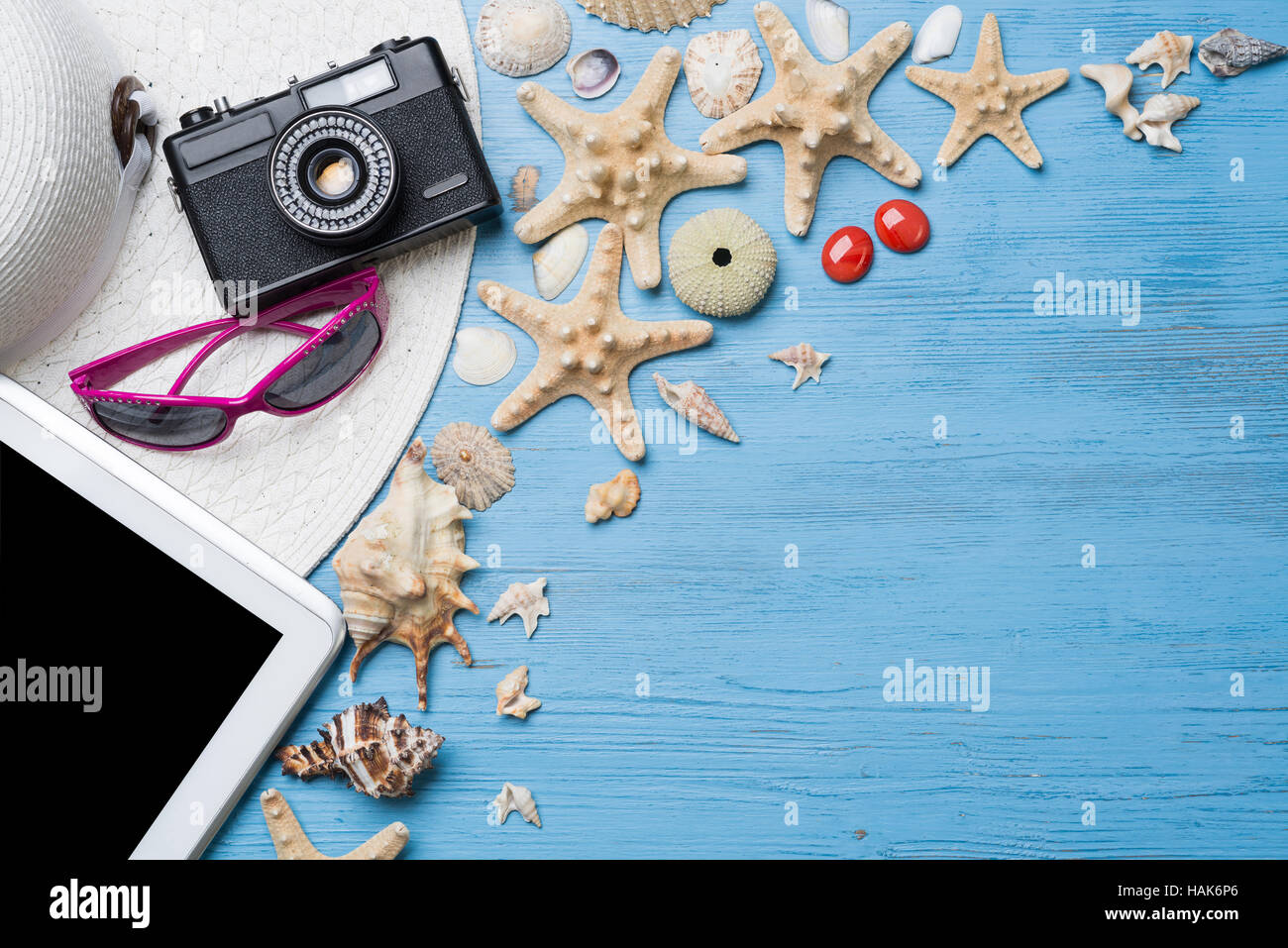Summer objects for vacation Stock Photo - Alamy