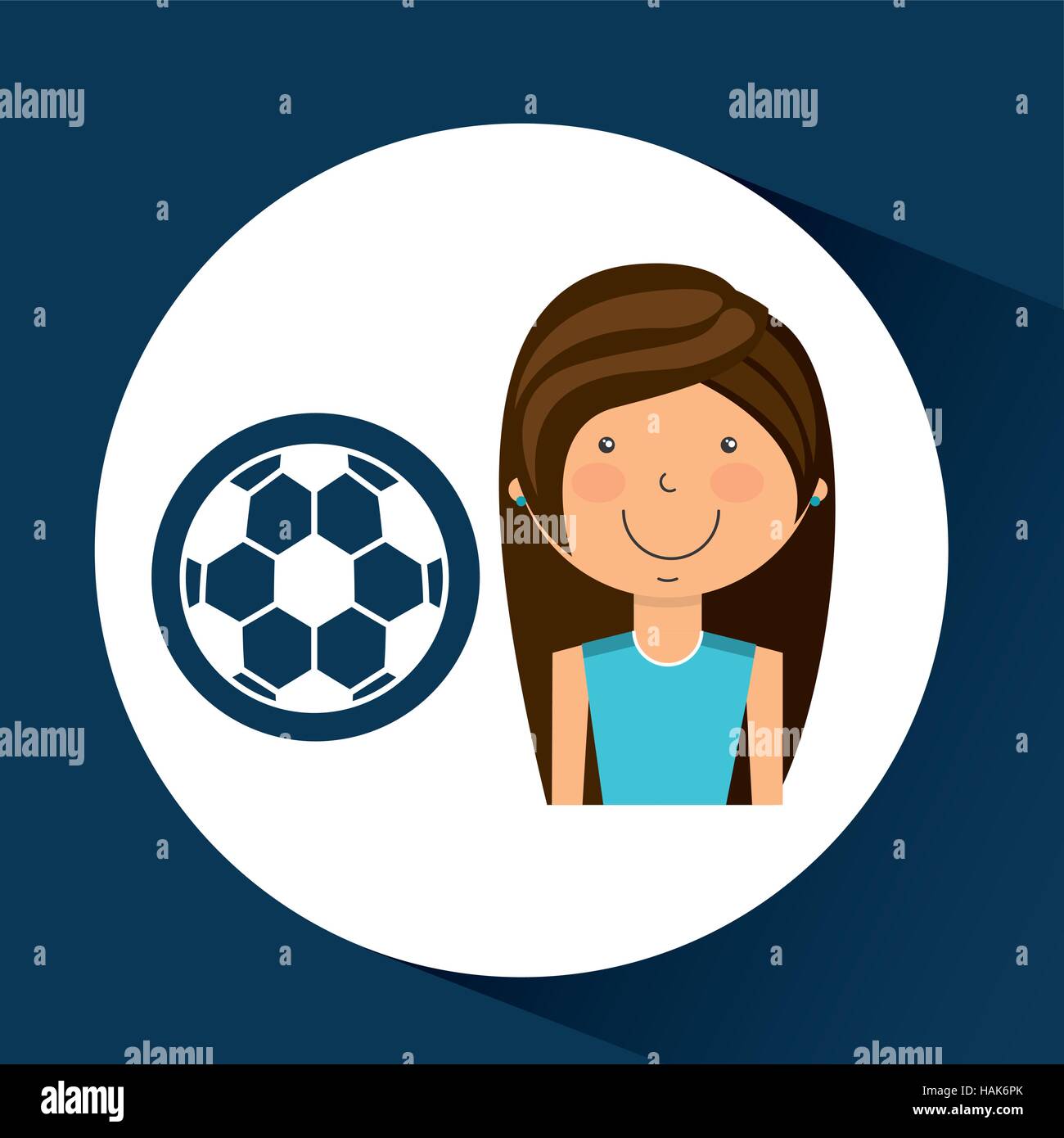 athlete girl football sport style vector illustration eps 10 Stock ...