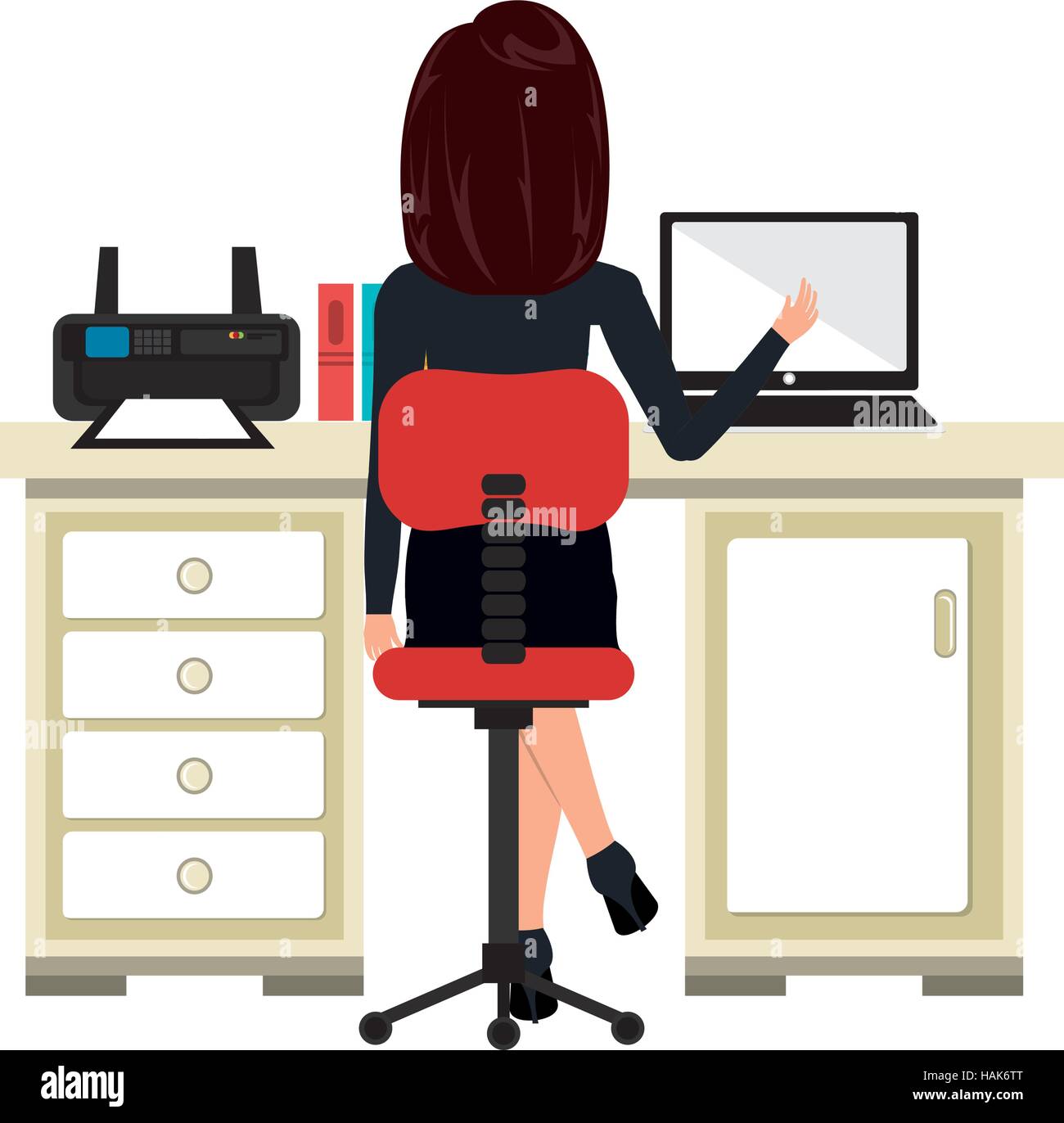 business person sitting in workplace vector illustration design Stock ...