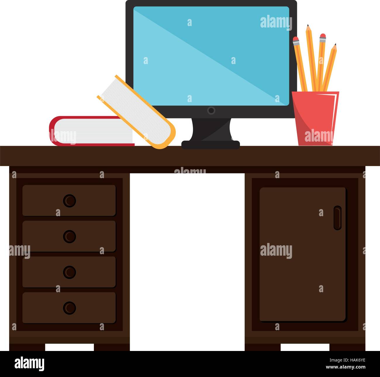 office desk work place vector illustration design Stock Vector Image ...