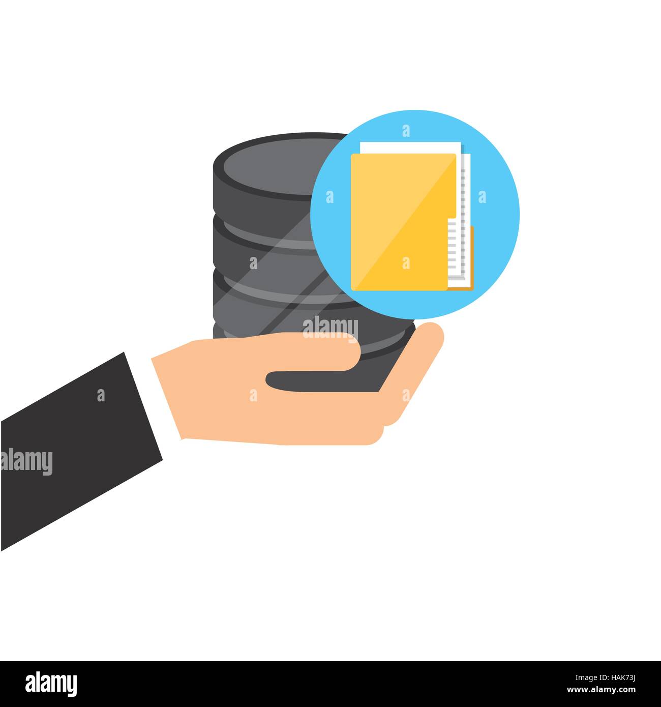 hand holds data file folder icon vector illustration eps 10 Stock ...