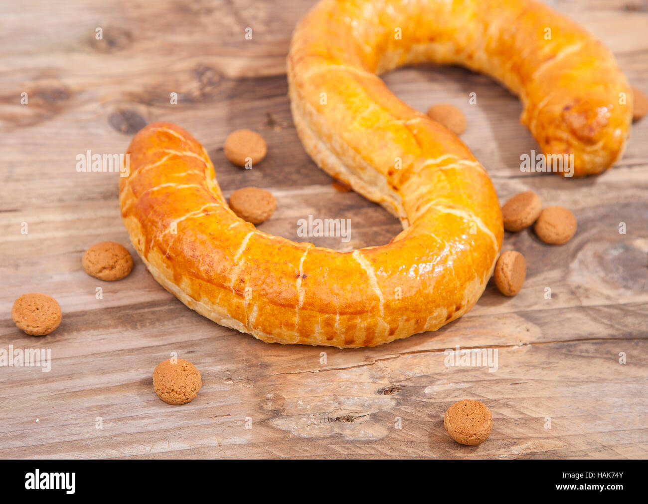 Traditional Dutch cookie Banketletter at Sinterklaas celebration on ...