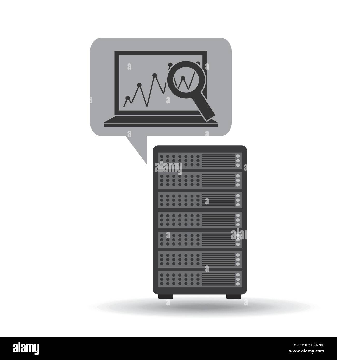network server concept laptop graphics search vector illustration eps ...