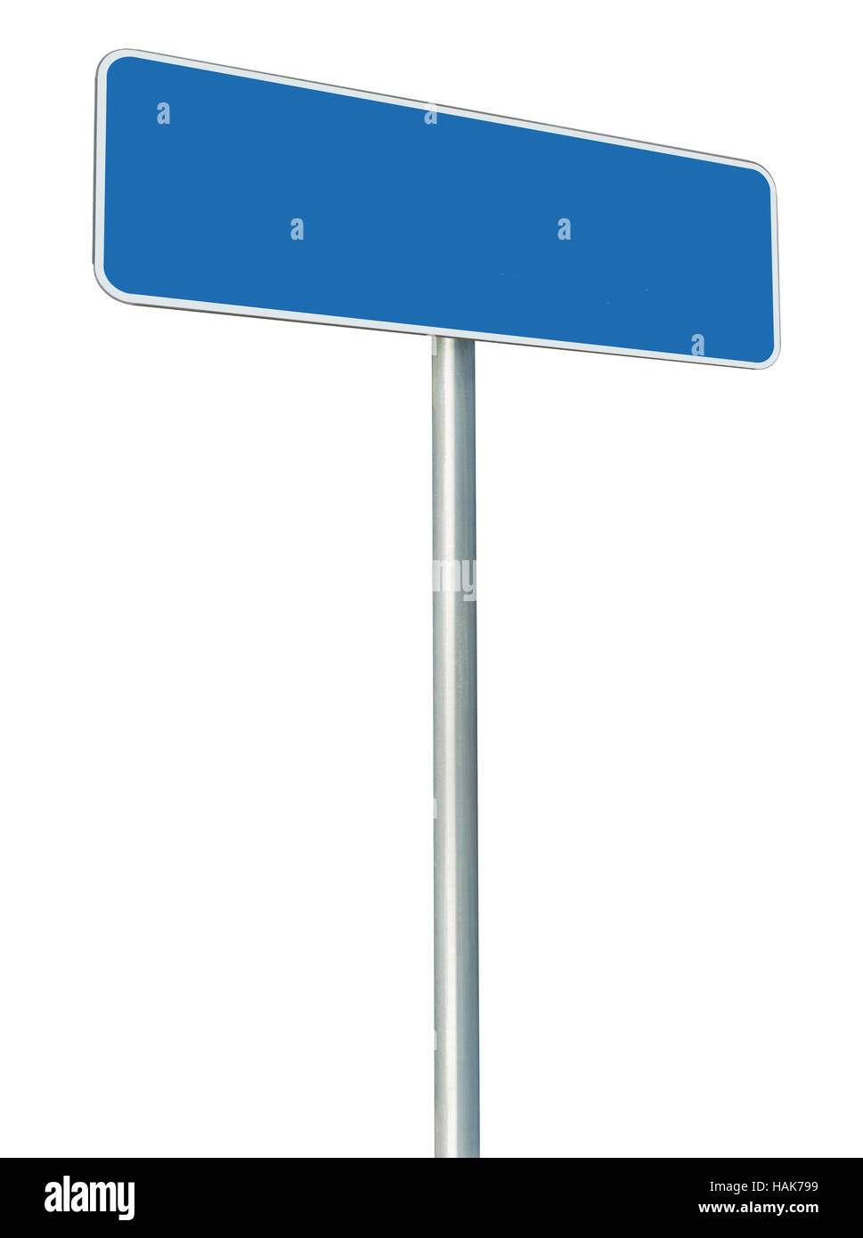 Blank Blue Road Sign Isolated, Large White Frame Framed Roadside ...