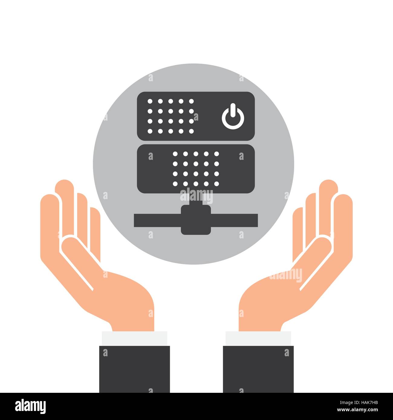 hands businessman data center server vector illustration eps 10 Stock ...