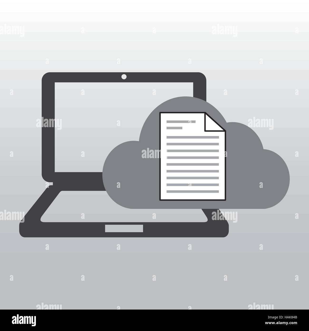 cloud computer connected document vector illustration eps 10 Stock ...