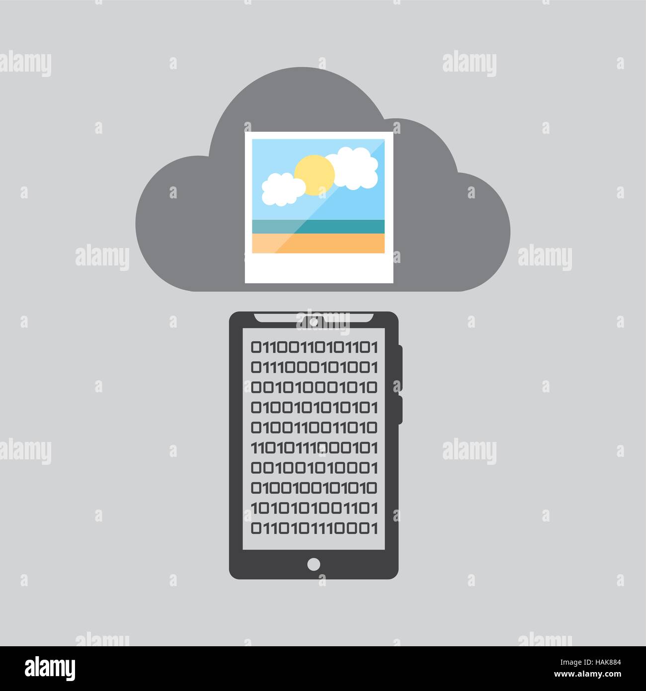 smartphone transfer cloud data picture vector illustration eps 10 Stock ...