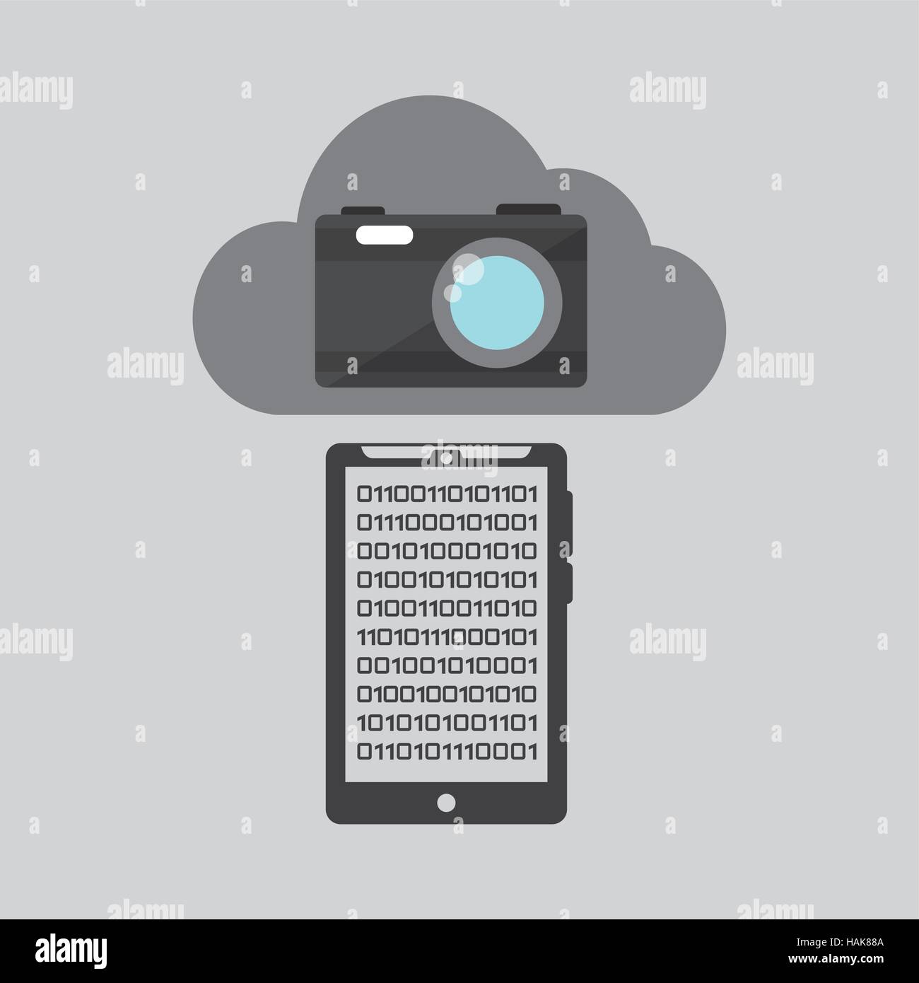 smartphone transfer cloud data camera vector illustration eps 10 Stock ...