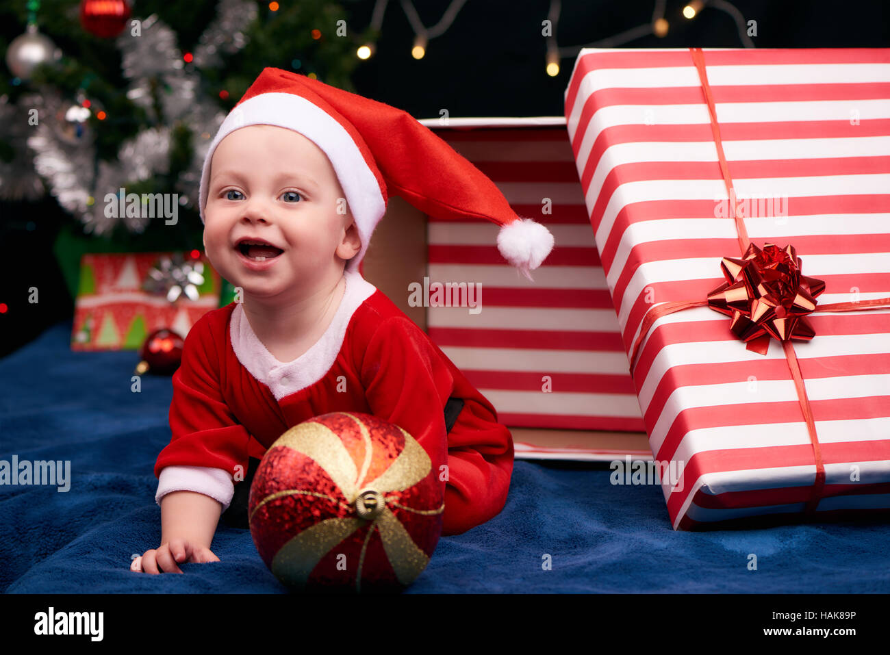Expecting a baby boy for christmas season Stock Photo - Alamy