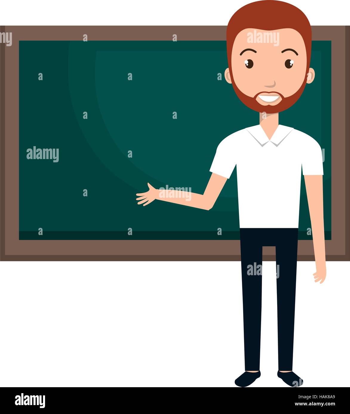 young man teacher character with greenboard vector illustration design ...
