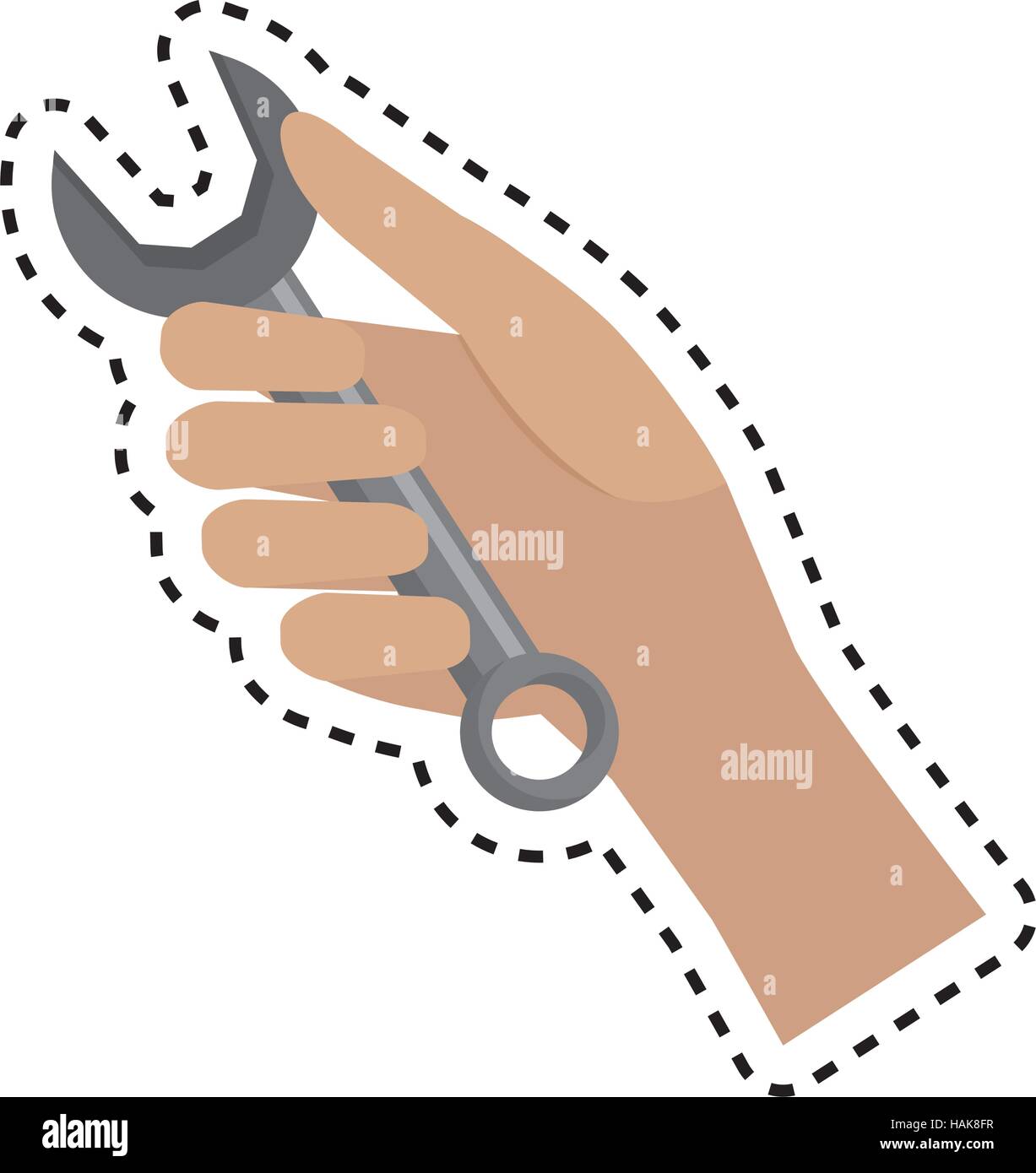 hand worker with tool vector illustration design Stock Vector Image ...