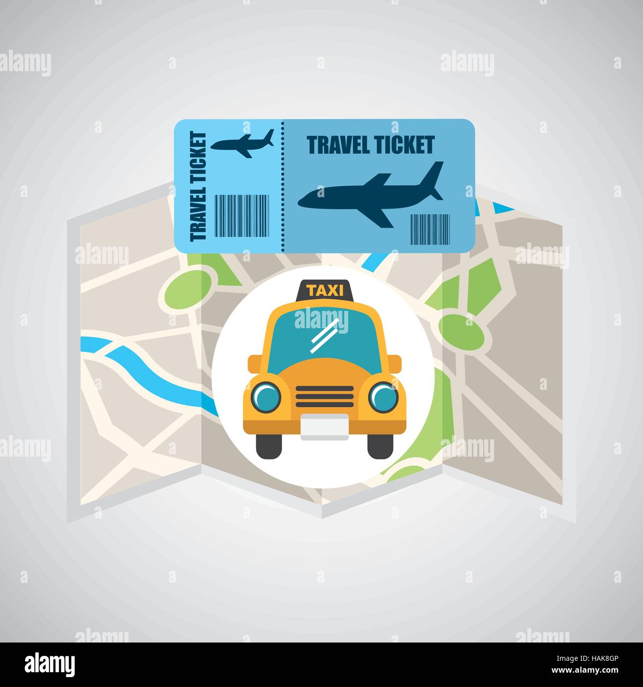 airline ticket map travel taxi cab vector illustration eps 10 Stock ...