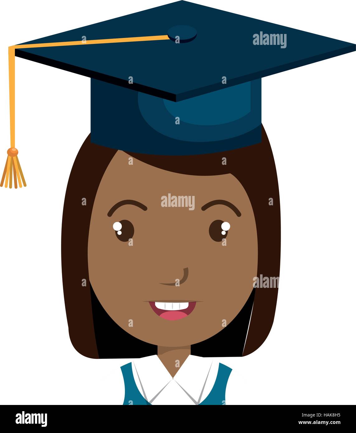 student character with hat graduation vector illustration design Stock ...