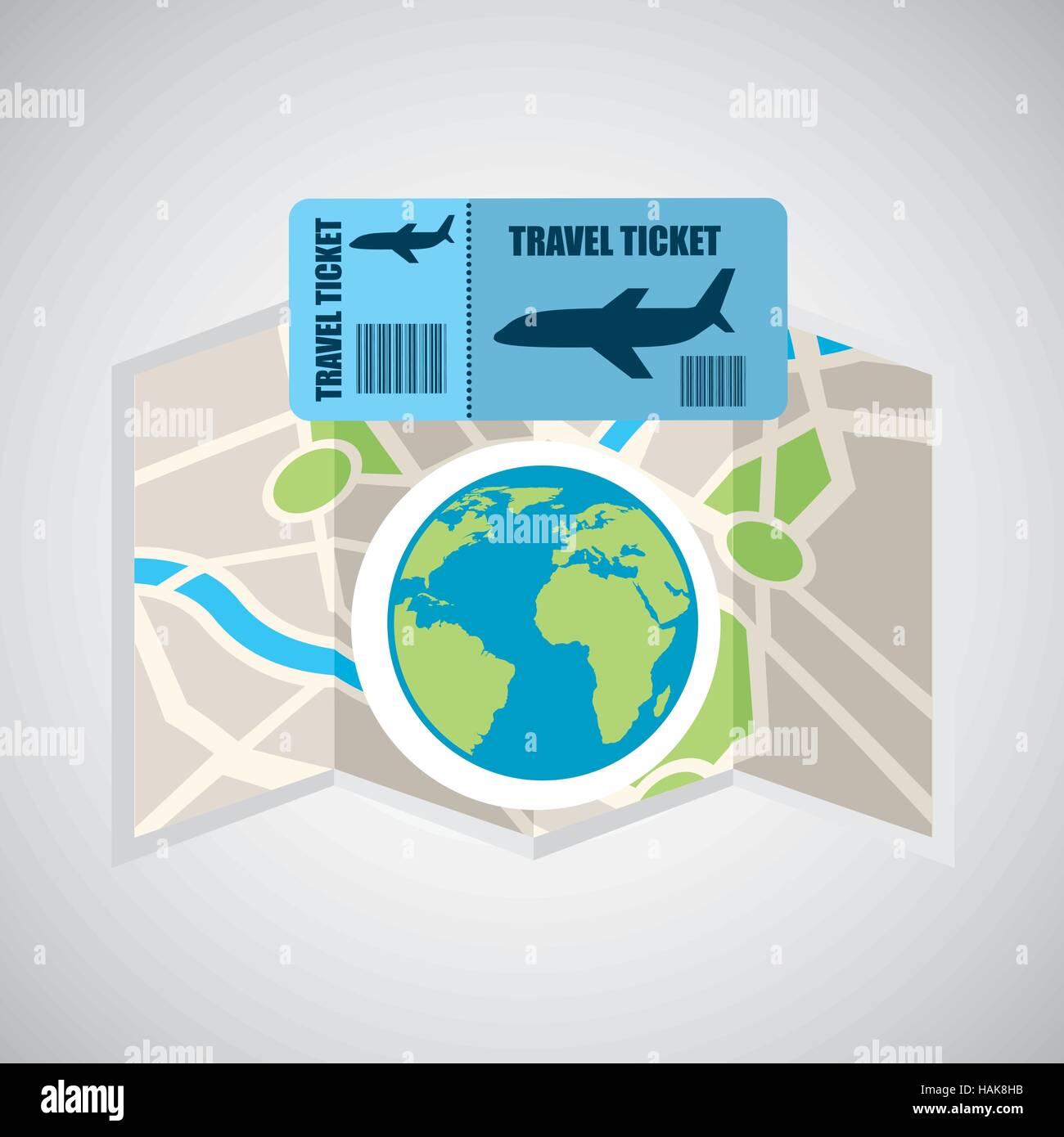 airline ticket map travel world global vector illustration eps 10 Stock ...