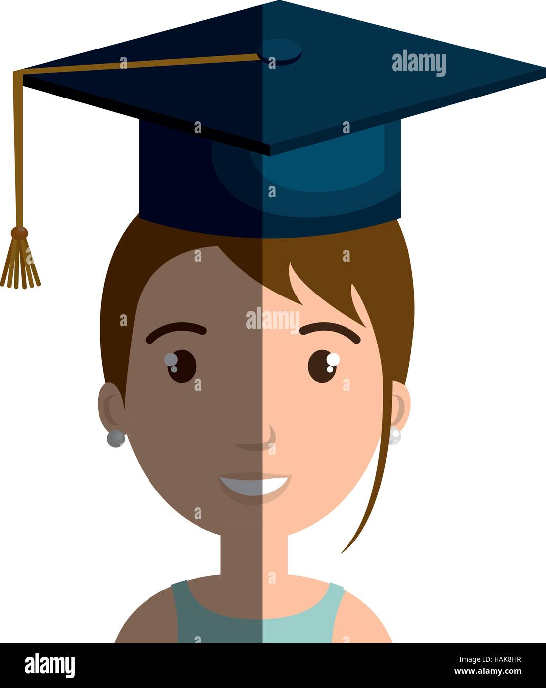 student character with hat graduation vector illustration design Stock ...