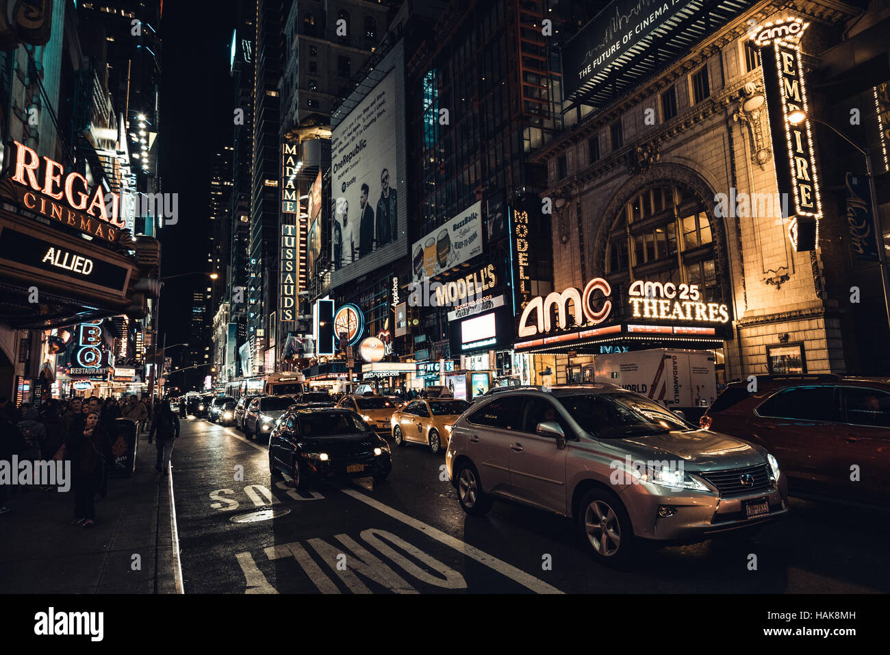 Times square at night Stock Photo - Alamy