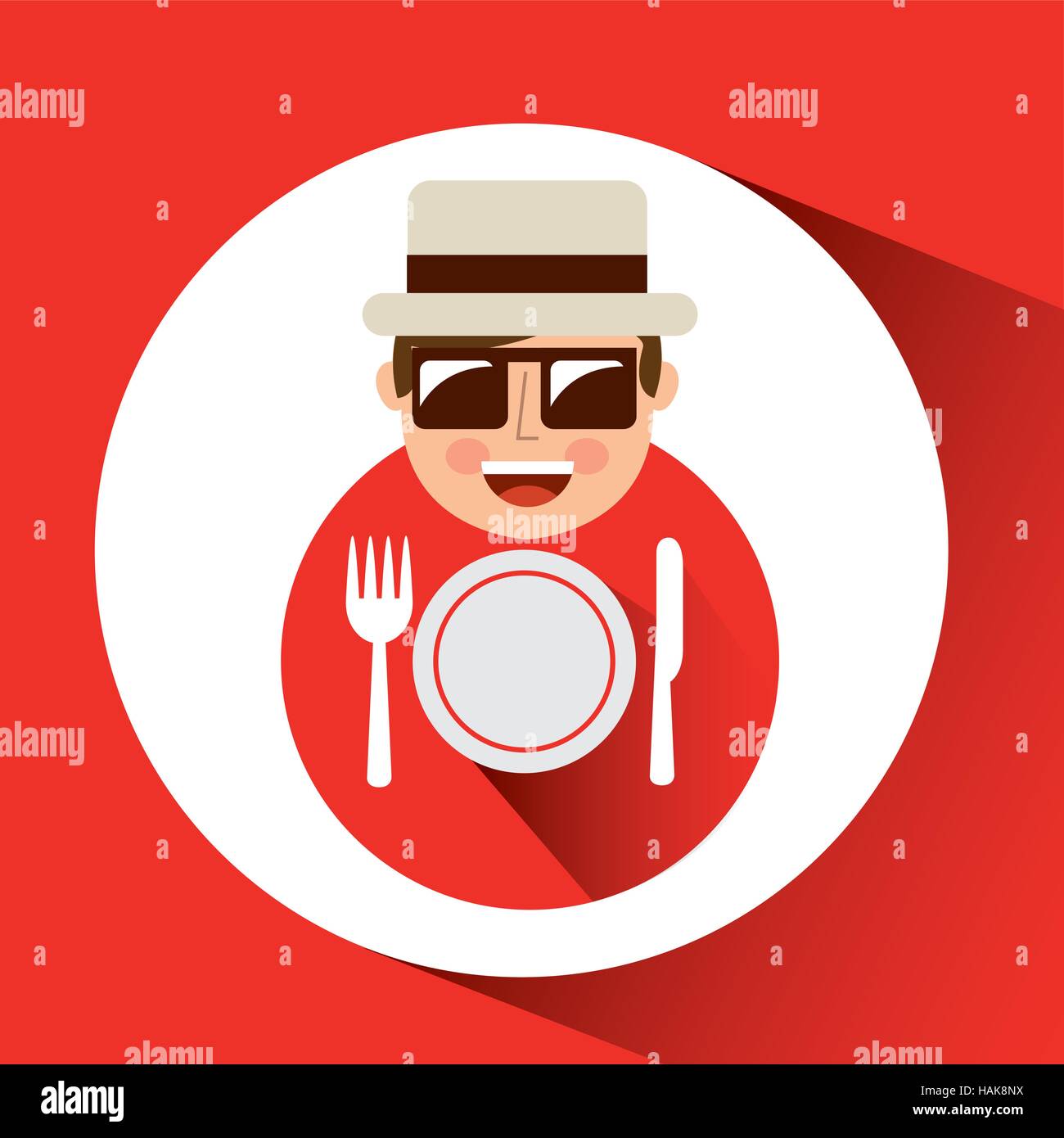 tourist man with camera and restaurant symbol vector illustration eps ...