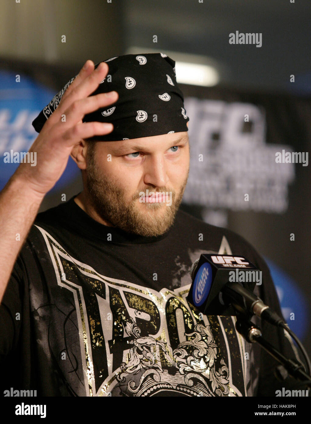 UFC fighter Ben Rothwell at a press conference in Los Angeles ...