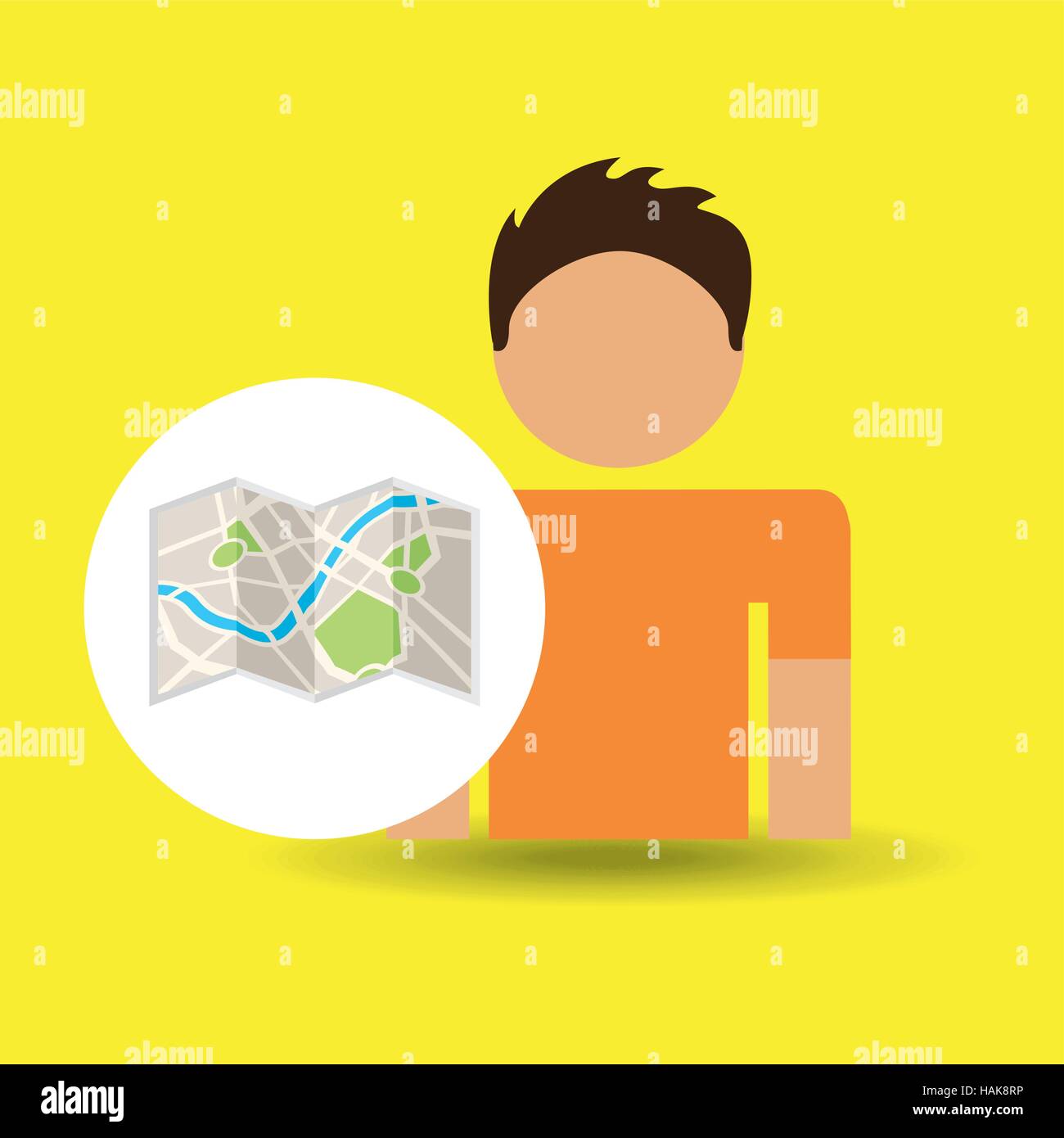 male character traveler map location vector illustration eps 10 Stock ...