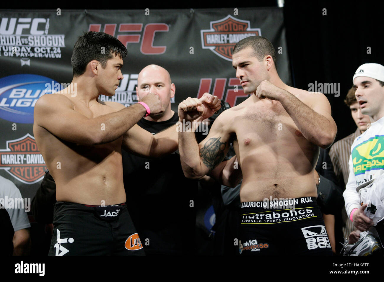 Lyoto Machida, left, poses with Mauricio "Shogun" Rua at the UFC 104 ...
